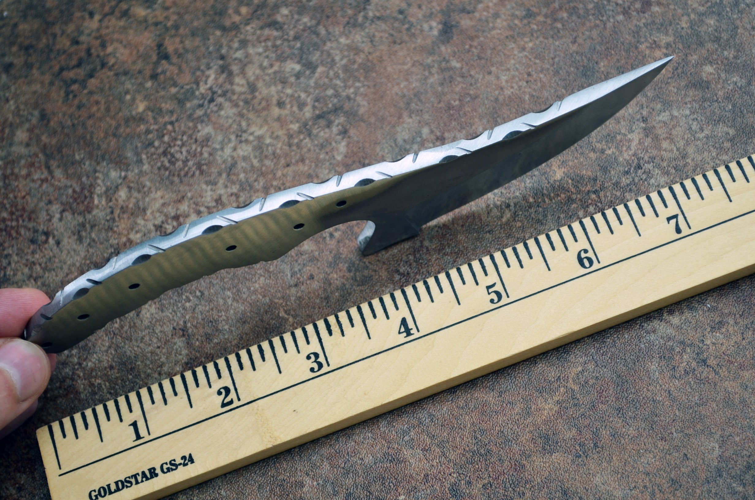 Whole Earth Supply Curved Upswept D-2 Steel Knife Making Blank Blade Hunting Skinning Skinner D2 Knives
