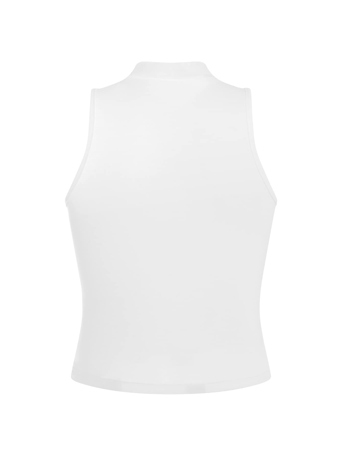 Verdusa Women's 2 Pack Basic Mock Neck Sleeveless Solid Tank Top Vest Black White M