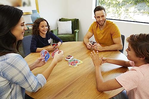 UNO - Classic Colour & Number Matching Card Game - 112 Cards - Customizable & Erasable Wild - Special Action Cards Included - Gift for Kids 7+, W2087