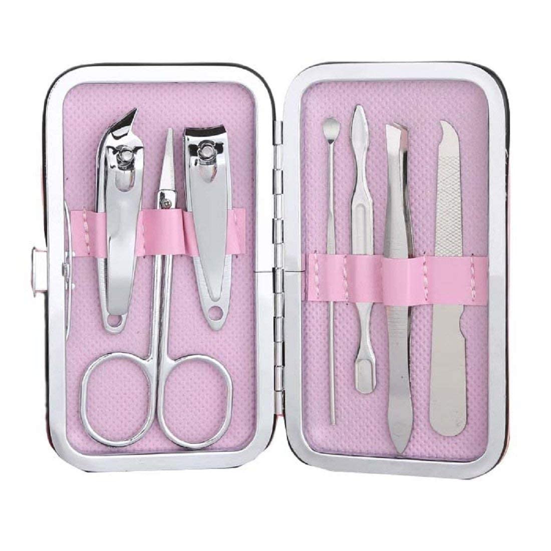 Vnsport Nail Clipper Travel Set, Hello, Kitty 7 in 1 Stainless Steel Professional Nail Cutter Manicure Pedicure & Grooming Kits with Leather Case