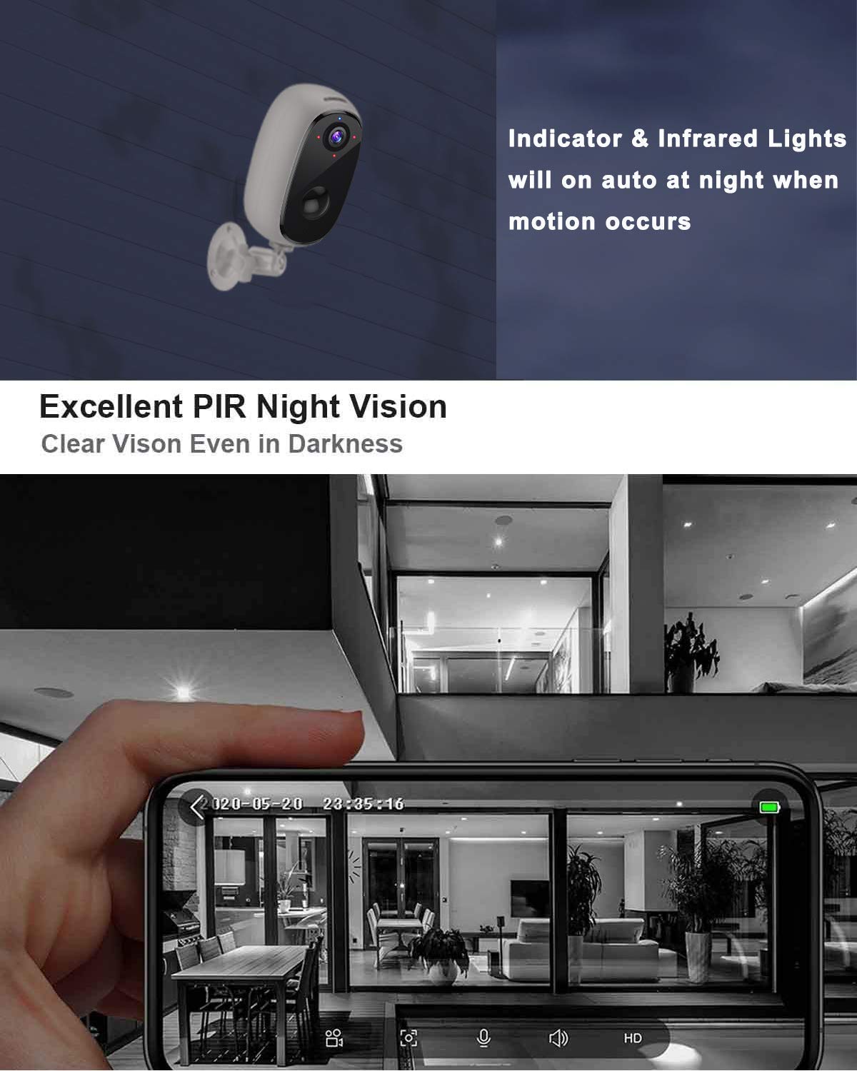 ZUMIMALL Security Cameras Wireless Outdoor - Outdoor Camera Wireless WiFi Camera, Solar Security Camera with Spotlight/Siren/Motion Detection/3MP Color Night Vision/AI Analysis/IP66