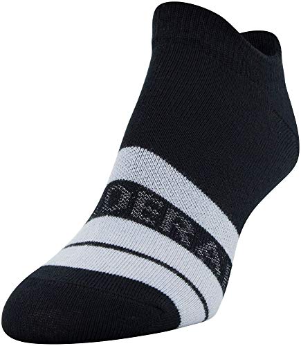 Under Armour Women's Essential 2.0 Lightweight No Show Socks, 6-Pairs , Black/Gray Assorted , Medium