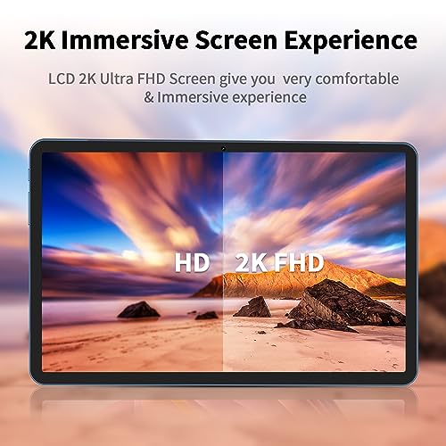 VASOUN Android 11 Tablet 10.4 inch, 16GB(8GB+8GB Expand)+256GB Tablet, 4G LTE Dual SIMS, 2.0GHz Octa-Core Gaming Tablet, 2K IPS Screen,8000Mah, 2.4G/5G WiFi, Bluetooth5.0 with Tablet PU Leather case