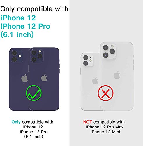 ZVEdeng Compatible with iPhone 12 Wallet Case, Card Holder Case for iPhone 12 Pro, Credit Card Holder Card Clip Case Shockproof Carbon Fiber Slim Card Grip Case for iPhone 12/12 Pro 6.1'' Black