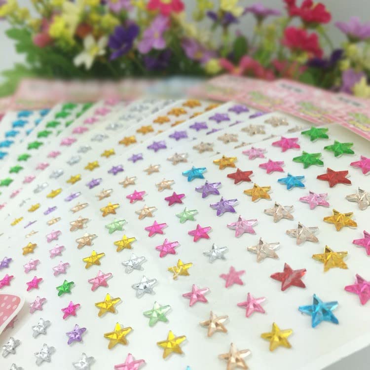 TABLECLOTHSFACTORY Self Adhesive Diamond Rhinestone Star Shape Peel Stickers- Pink - 600 PCS