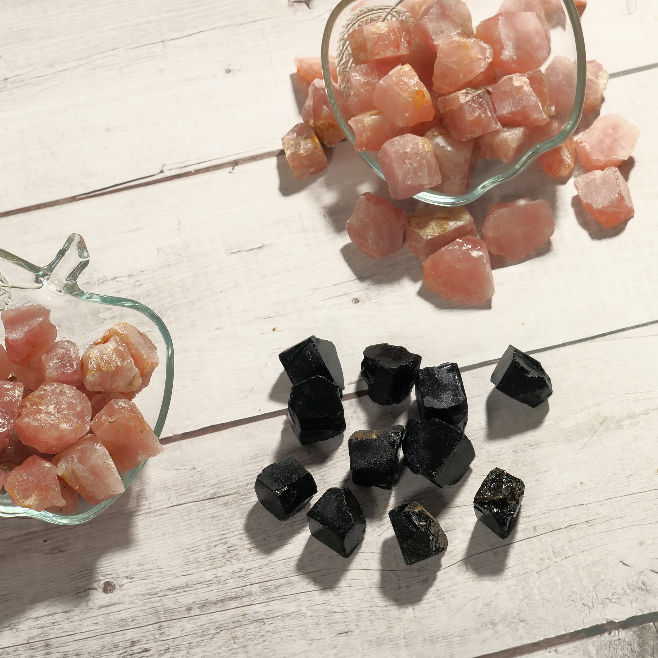 YATSKIA 1lb Black Obsidian Crystal - Raw Stones - Healing Crystals - Obsidian Stone - Black Stones and Crystals - Raw Stones for Tumbling - Crystals Bulk - Crystals and Healing Stones Bulk