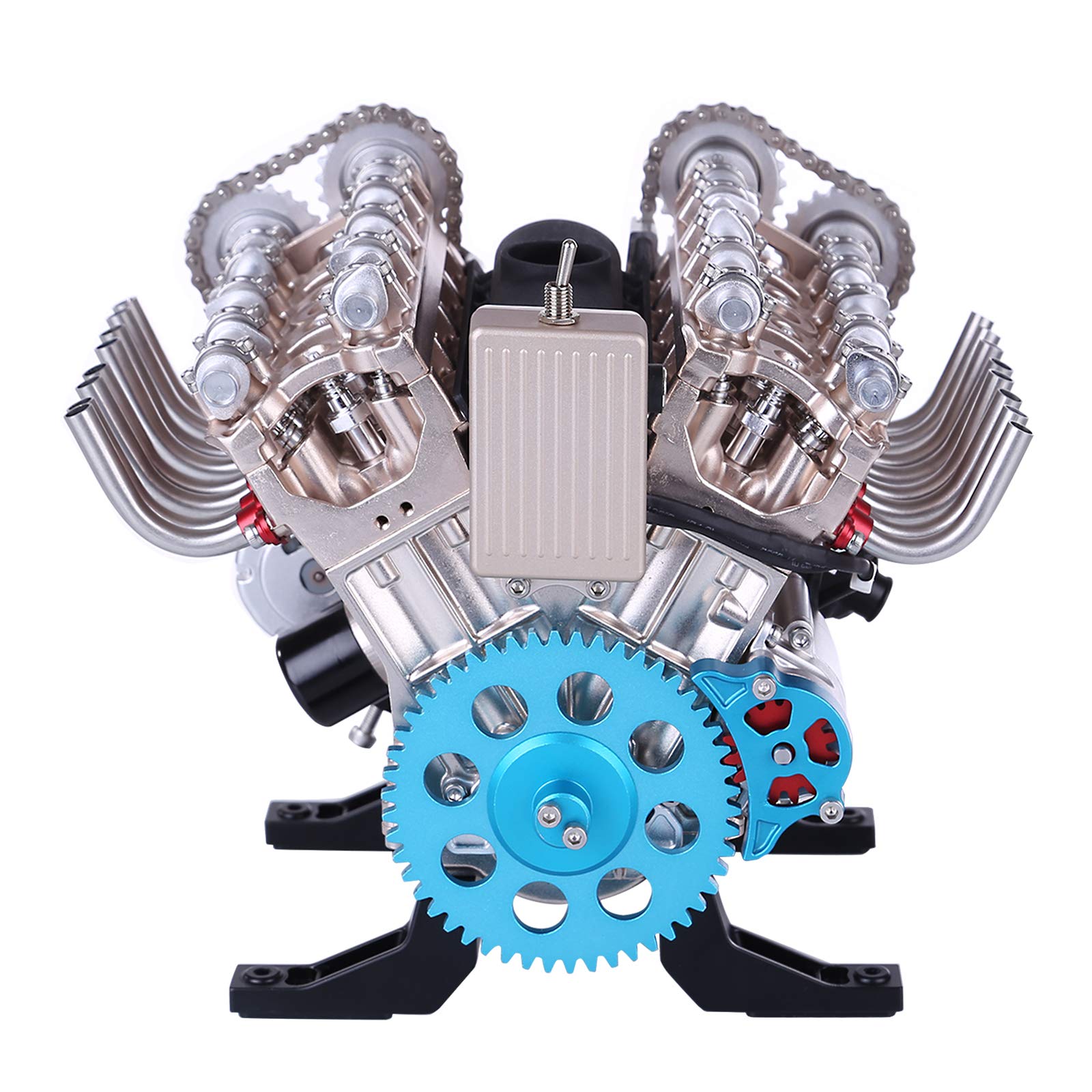 YBEST 500 Pcs V8 Engine Model Building Kit That Work, YIFAN 1 3 Metal Mechanical Engine STEM Hobby Toy for Kids & Adults with DIY Guide & Installation Tool