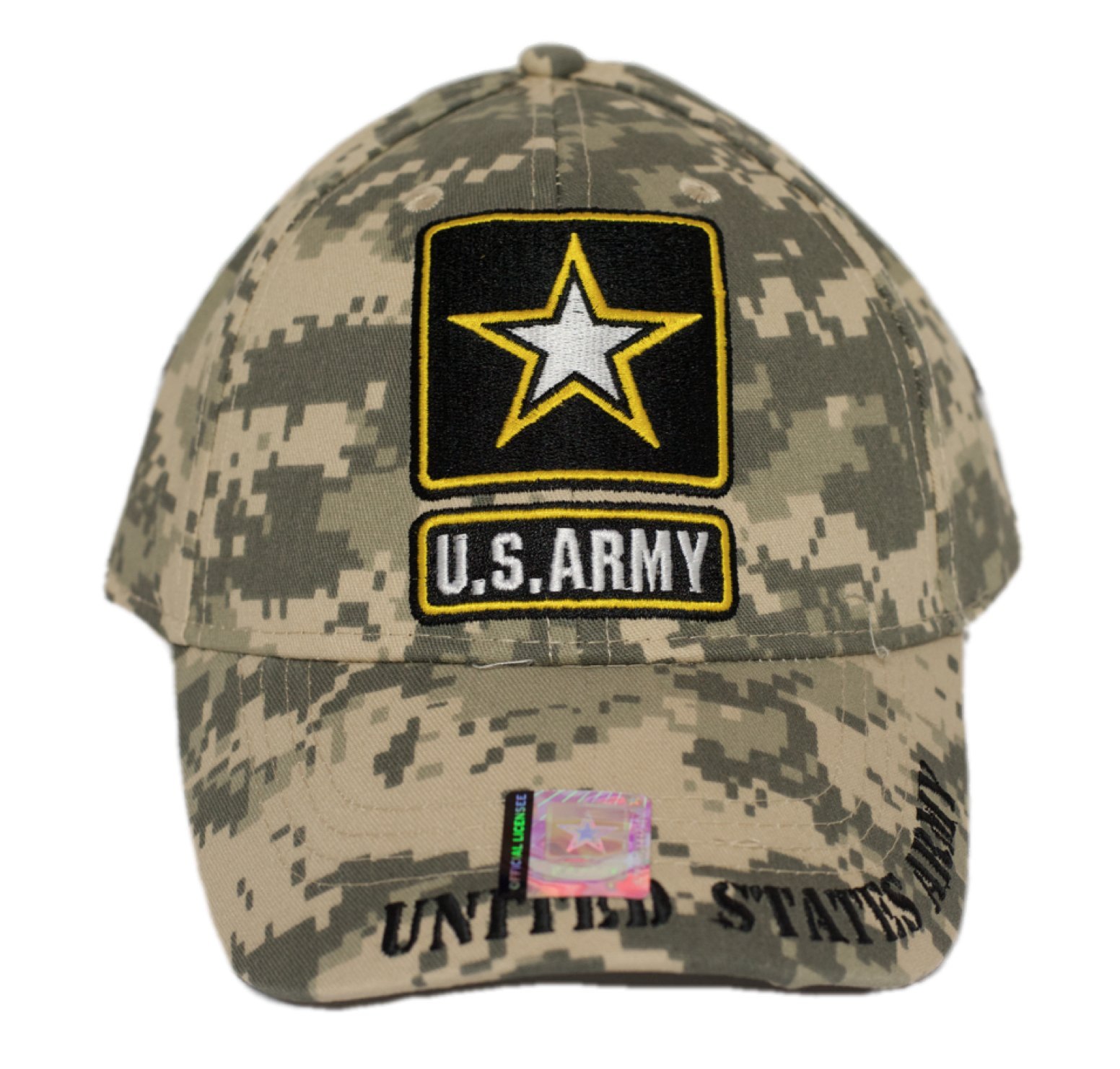 U.S ARMY STAR CAMOUFLAGE CAMO DIGITAL MILITARY BASEBALL 3D EMBROIDERED CAP HAT