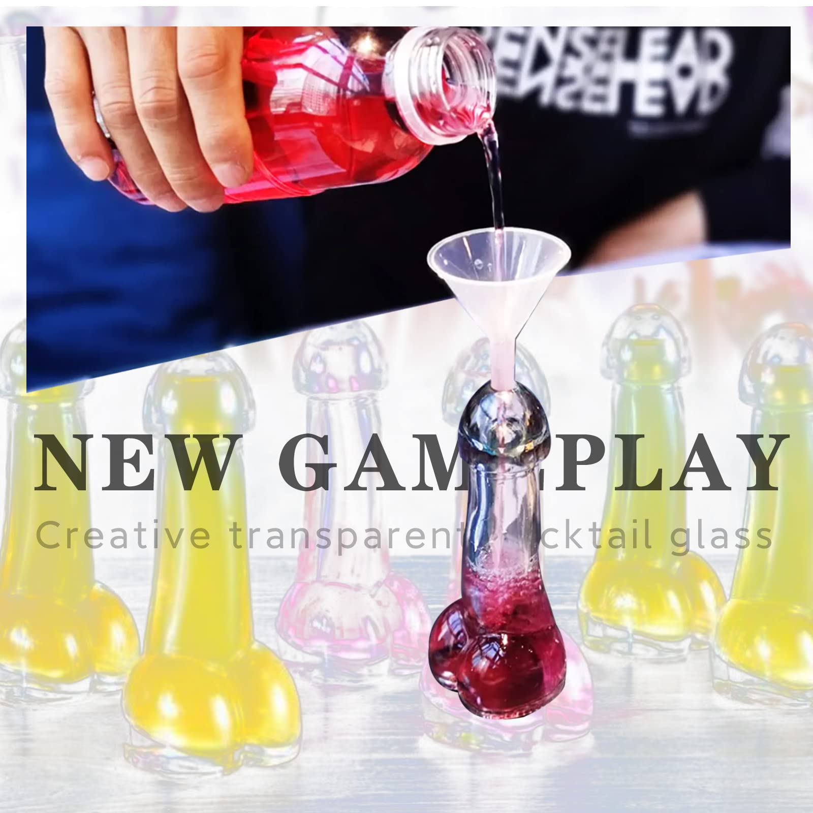 VLIZO Night Club Wine Glass 4PCS Creative Cocktail Py Fun Bar Restaurant Set, 3.3 ounces