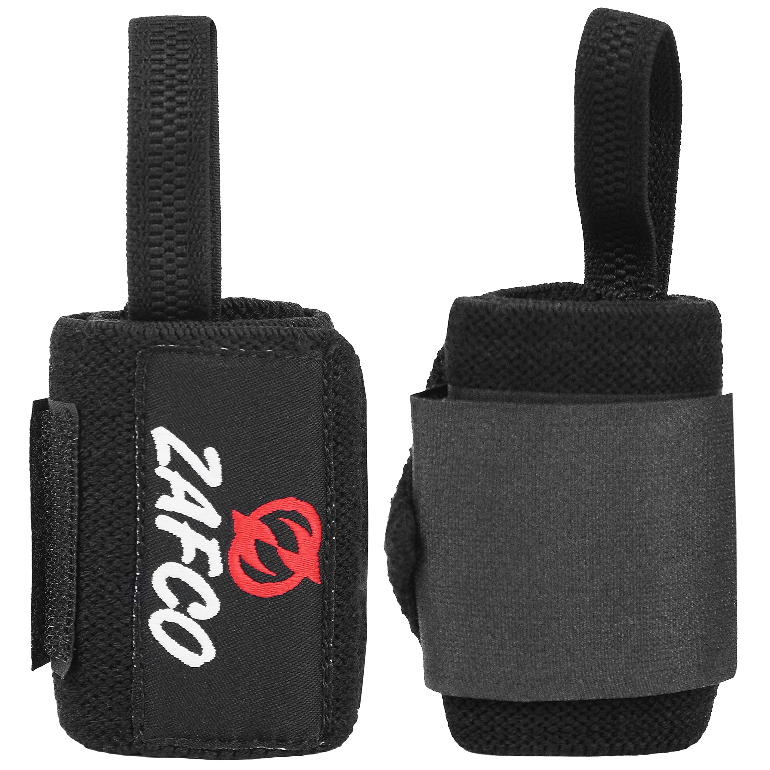 Zafco Sports Weightlifting Wrist Wraps with 18" True Length with Thumb Loop in Premium Quality Brace Your Wrists to Push Heavier, Avoid Injury & Improve Your Workout Instantly - for Men & Women