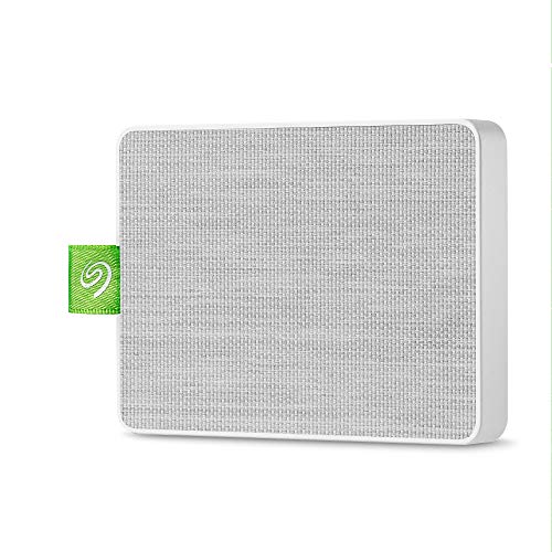 Seagate Ultra Touch SSD 1TB External Solid State Drive Portable - White USB-C USB 3.0 for PC MAC and Seagate Mobile Touch app for Android, Mylio, Adobe, & 3-Year Rescue Service (STJW1000400)