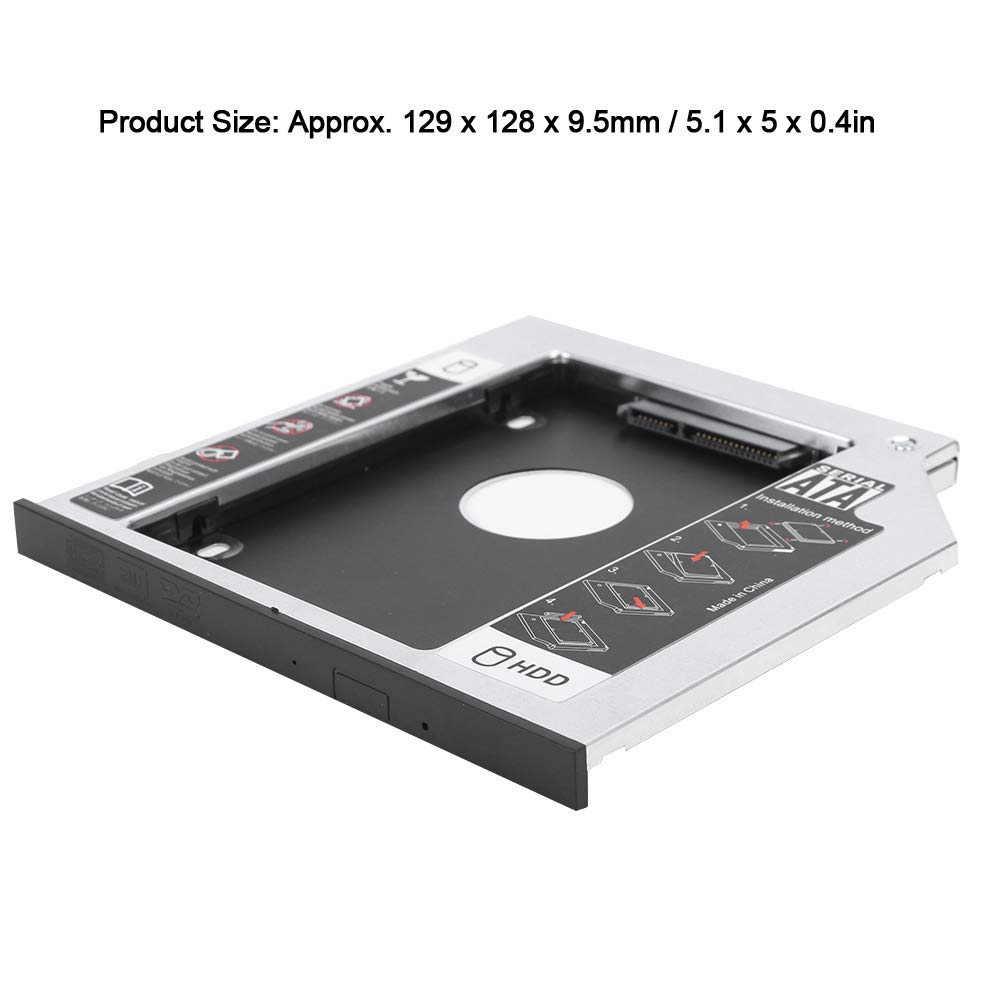 State Drive Bracket, Aluminum Alloy Lightweight Computer Accessory Thickened for 9.5 MM SSD