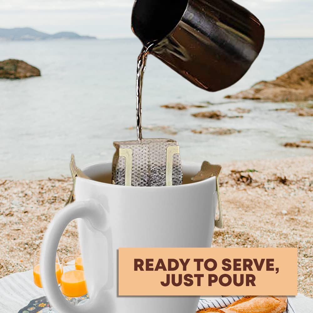 Twin Peaks Coffee Twin Peaks Colombian Decaf Single Serve Pour Over Drip Bag Medium Roast Coffee - 100 Single Cup Pouches