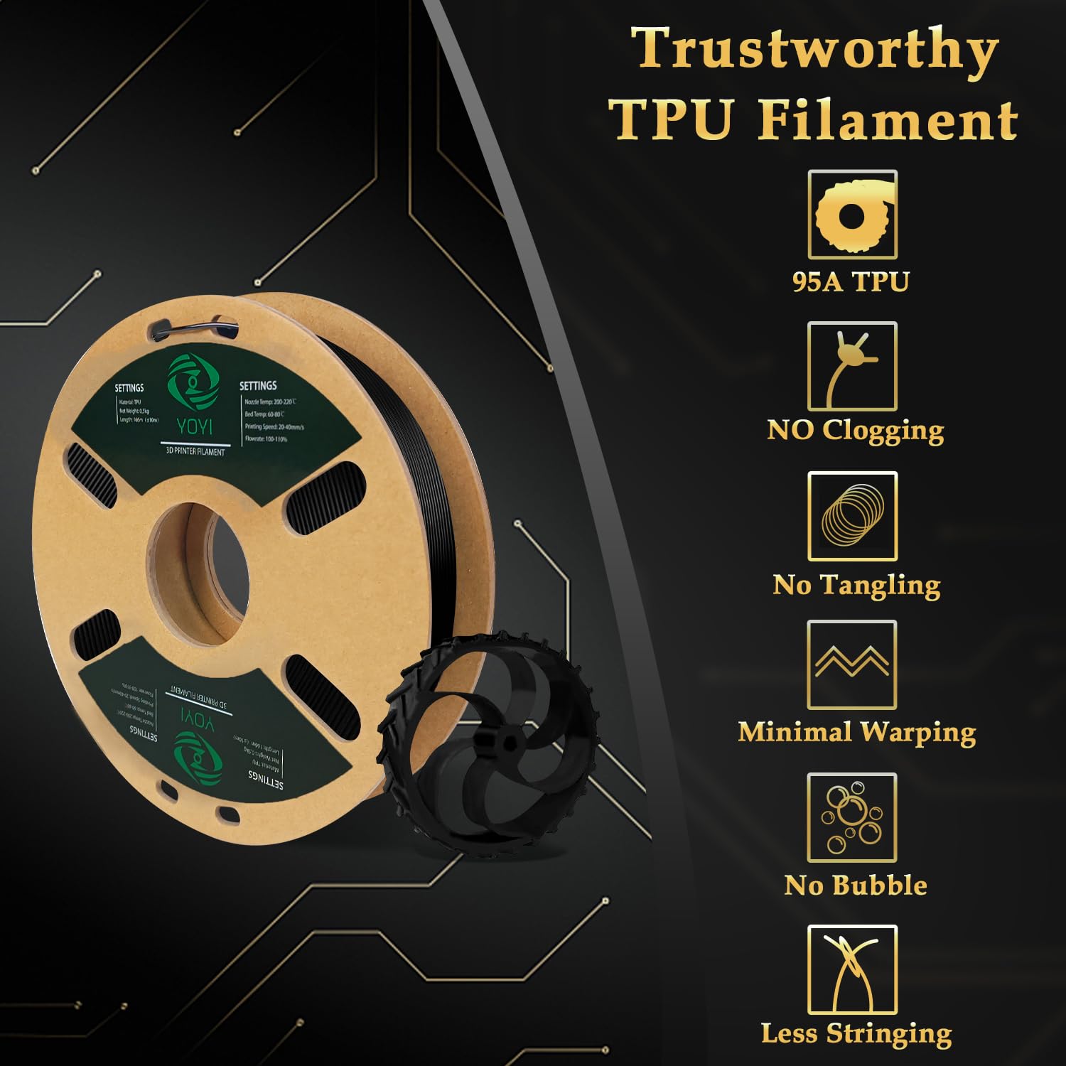 YOYI YOYI Silk PLA 3D Printer Filament, Shiny Silk PLA Filament 1.75 mm, Dimensional Accuracy +/- 0.02 mm, 1kg Cardboard Spool (2.2lbs), Fit Most FDM Printerā¦