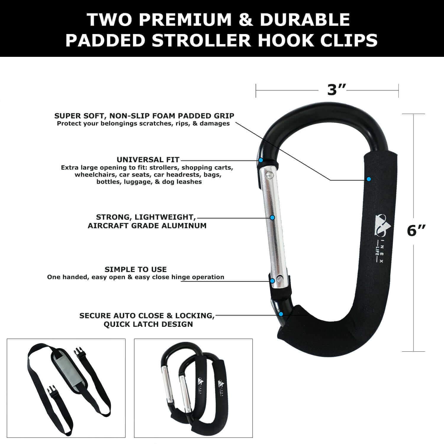 Stroller Organizer With Cup Holders - Carry-All Parent Organizer | Universal Secure Fit, Extra Storage, Easy Installation, Non-Slip | Stroller Accessories Bag | Caddy Parent Console | Shower Gift