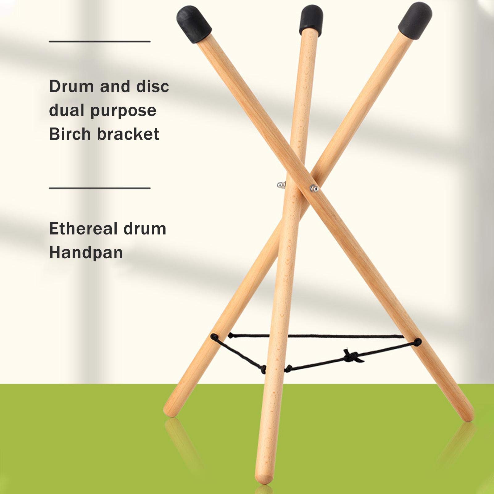 Xinrimoy Steel Tongue Drum Stand, Adjustable Solid Wood Steel Drum Tripod Base, Drum Rack Ideal for 10 to 22 Inch Drum Percussion Instrument