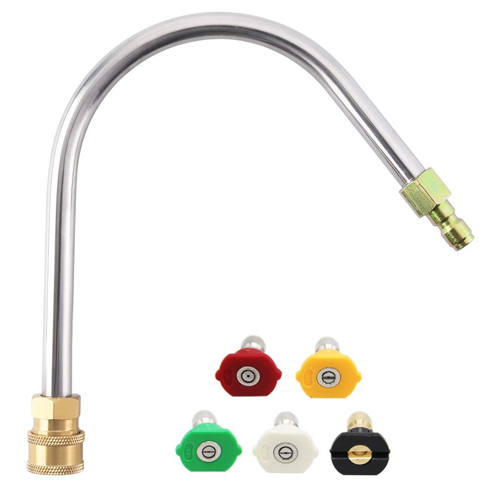 Twinkle Star Gutter Cleaner Attachment for Pressure Washer, 4000 PSI (Gutter Wand + 5 Spray Nozzle Tips)