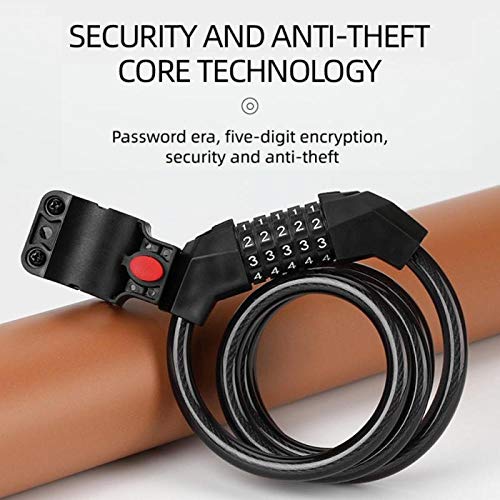 ZMYDZ Bicycle Lock -Digit Password Lock Combination Number Code Bike Bicycle Cycle Lock Steel Cable Chain Self-contained Lock Frame Bike Lock