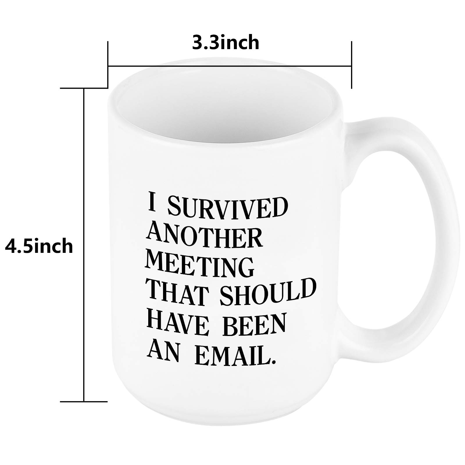 YHRJWN Email Mug I survived another meeting that should have been an email The Office Mug inspirational Mug Funny Coffee Mug for Boss Coworkers 16 Oz