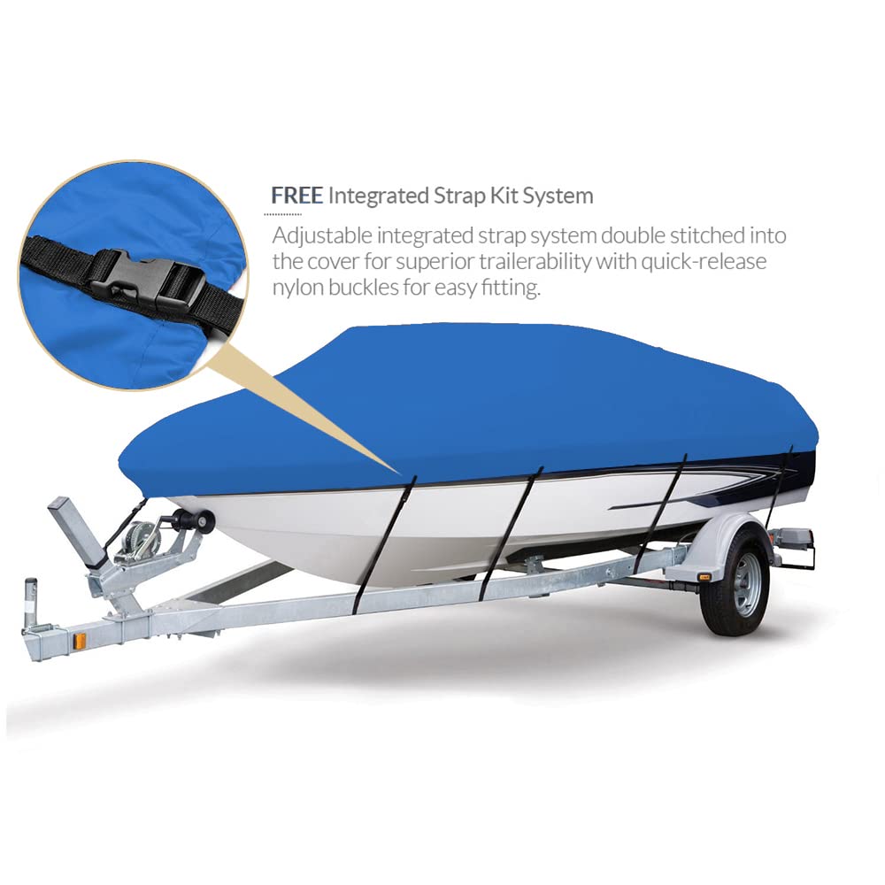 Seamander Boat Cover Tie Downs Tightening Straps (Blue, 14'-16'L Beam Width up to 90") (White, 14-16)