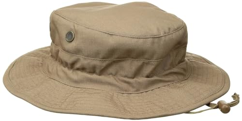 Tru-Spec Gen-II Adjustable Boonie Hat - Military Standard Issue - Adjustable Strap - 65/35 Polyester/Cotton Rip-Stop - Coyote - One Size Fits Most