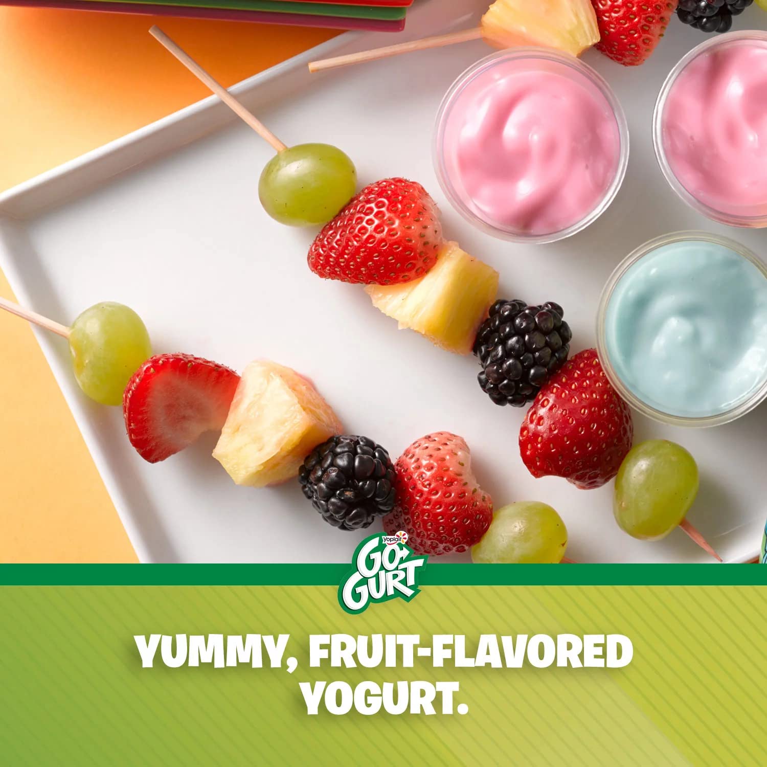 Yoplait Go-Gurt Kids Yogurt, Variety Pack, Vitamin A and D, Calcium Added, Strawberry and Berry Flavored with Other Natural Ingredients - 4 Pack (32ct, 64 oz. Each) - Ready Set gourmet Donate a Meal Program