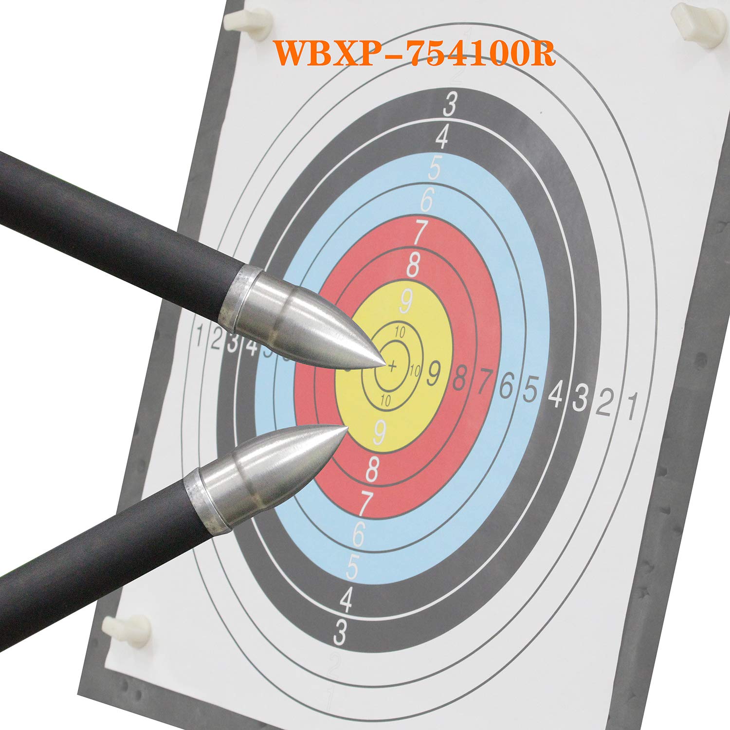 Wisdom 100 Grains Arrow Field Points 19/64 inch 7.54mm Stainless Steel Bullet Point Archery Tip for Bow Hunting Target Practice Inserts 1 Dozen 12 PCS