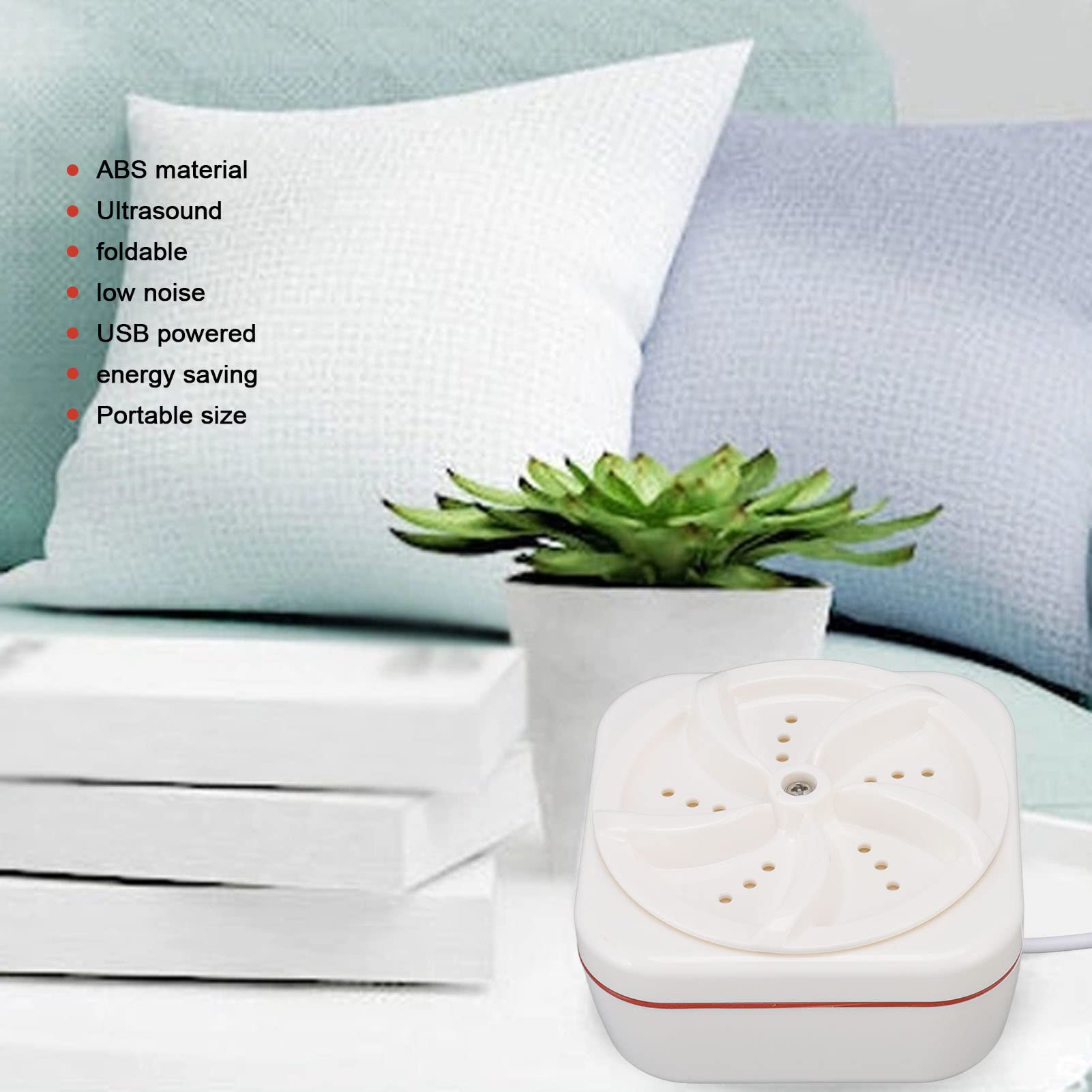 VTOSEN Ultrasonic Washing Machine 5V 18W USB Powered - Portable Turbine Washing Machine for Travel & Dormitory - Foldable & Efficient - Ideal for On The Go Cleaning