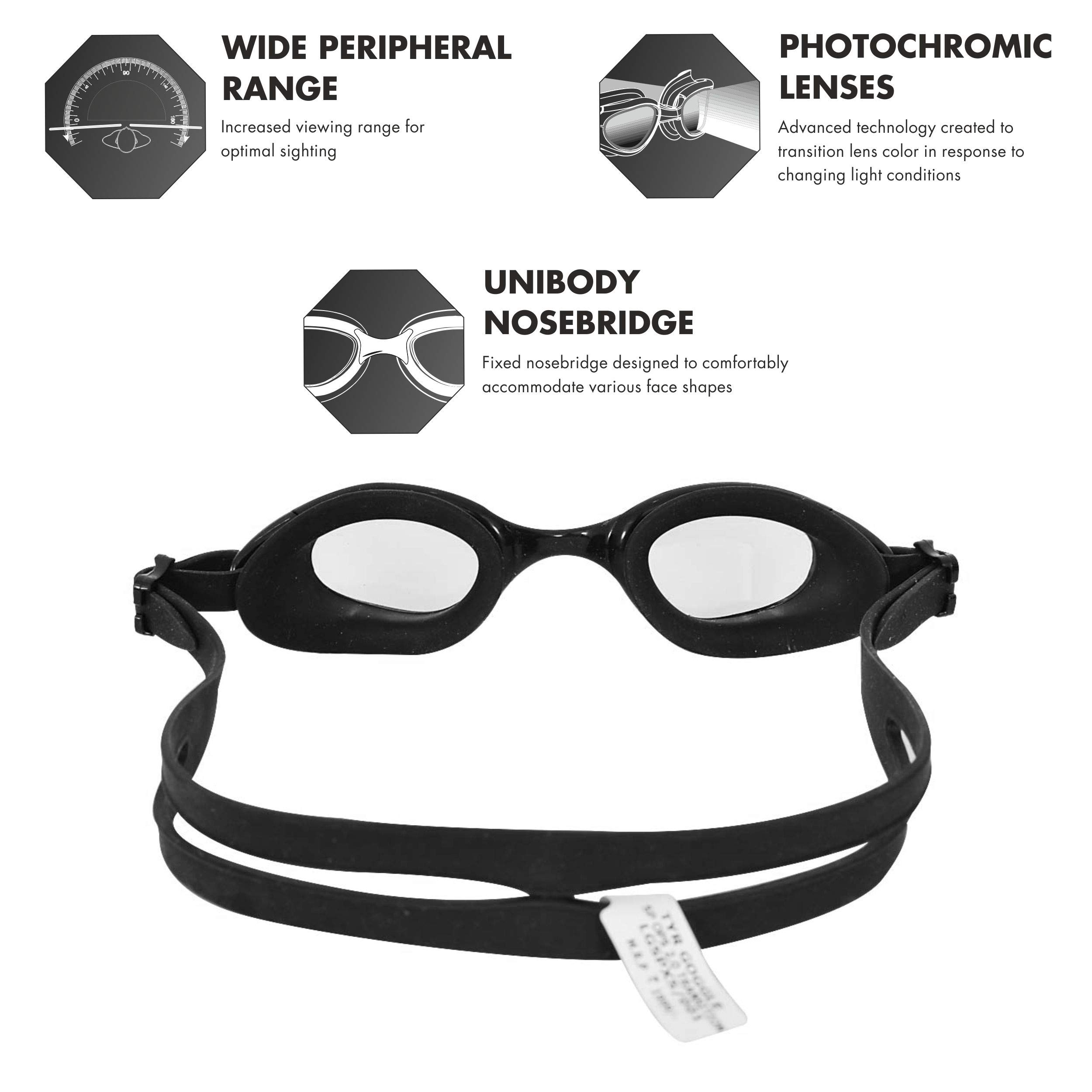 TYR Special Ops 2.0 Transition Goggles, Small, Black