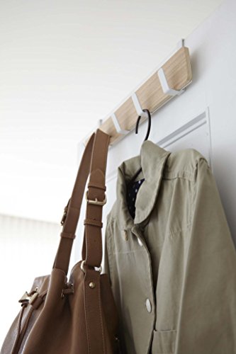 YAMAZAKI Home Ply Over The Door Hooks - Hanging Coat Rack, Beige, small