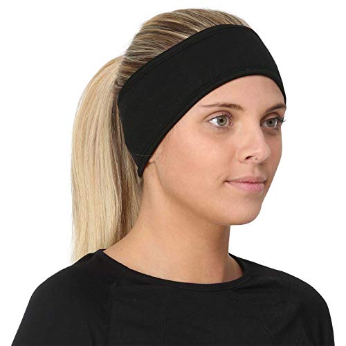 TrailHeads Tempo Running Headband | Ear Protection | Moisture Wicking Headband - Black