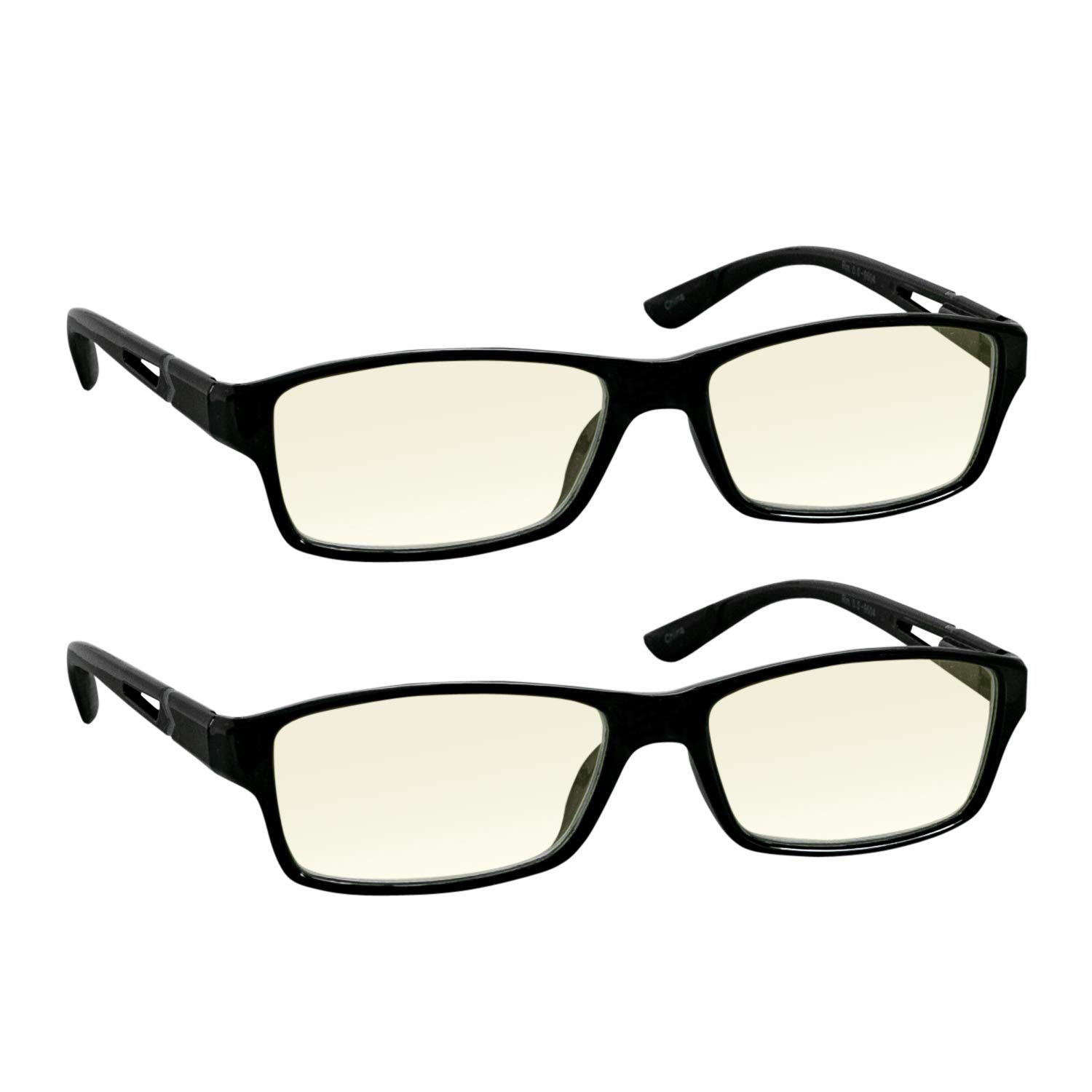 TruVision Readers Blue Light Blocking Reading Glasses 9604HP - 2 PK - Black - 1.75