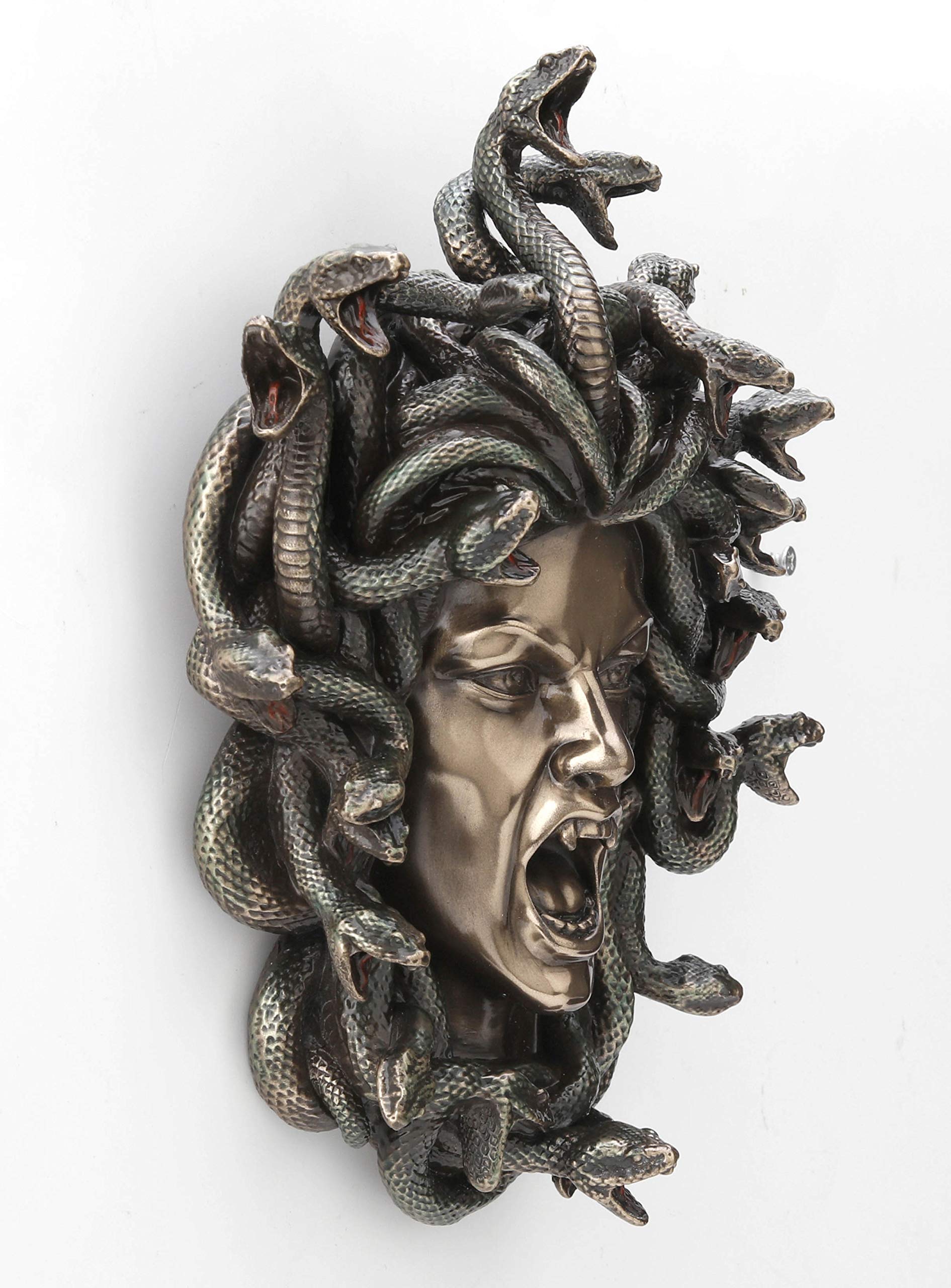Veronese Design 7 1/4 Inch Greek Head Of Medusa Wall Plaque Cold Cast Resin Antique Bronze Finish Wall Sculpture Home Decor