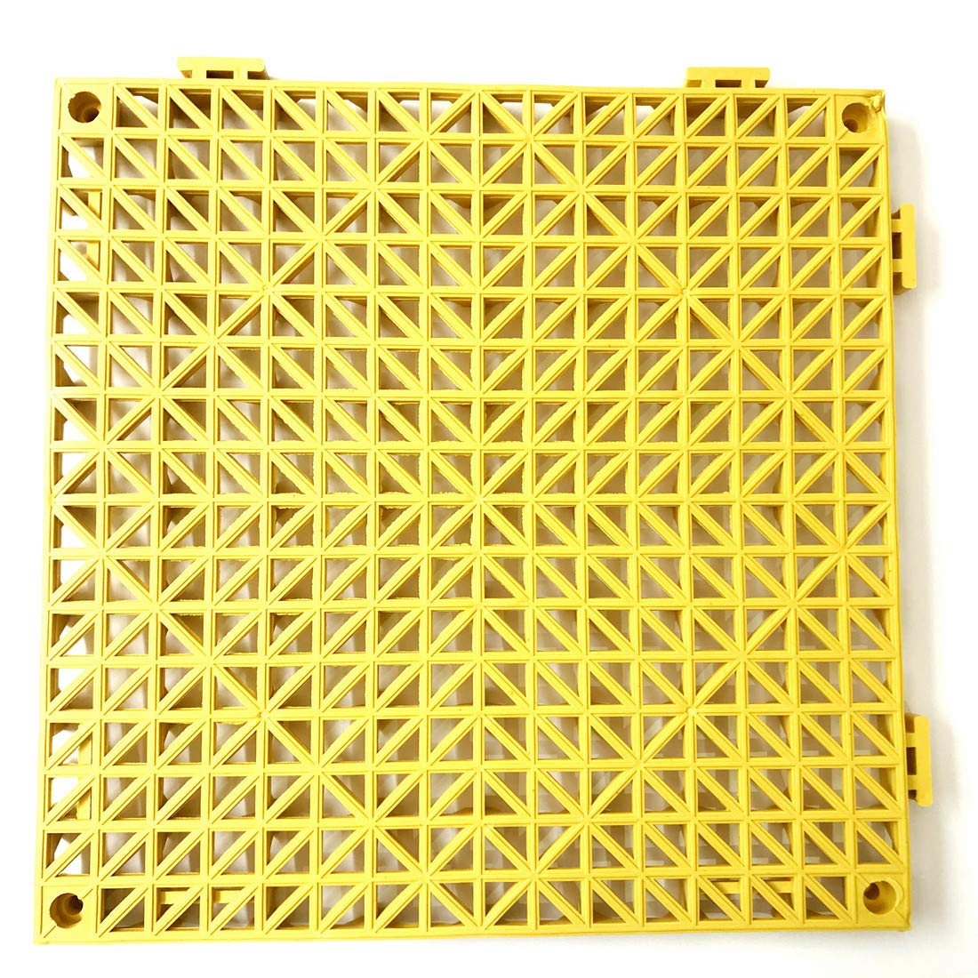 4pcs Modular Interlocking Cushion 11.5" x 11.5" Floor Tile Mat Mats Drain Pool Shower Home Indoor/Outdoor (Yellow)