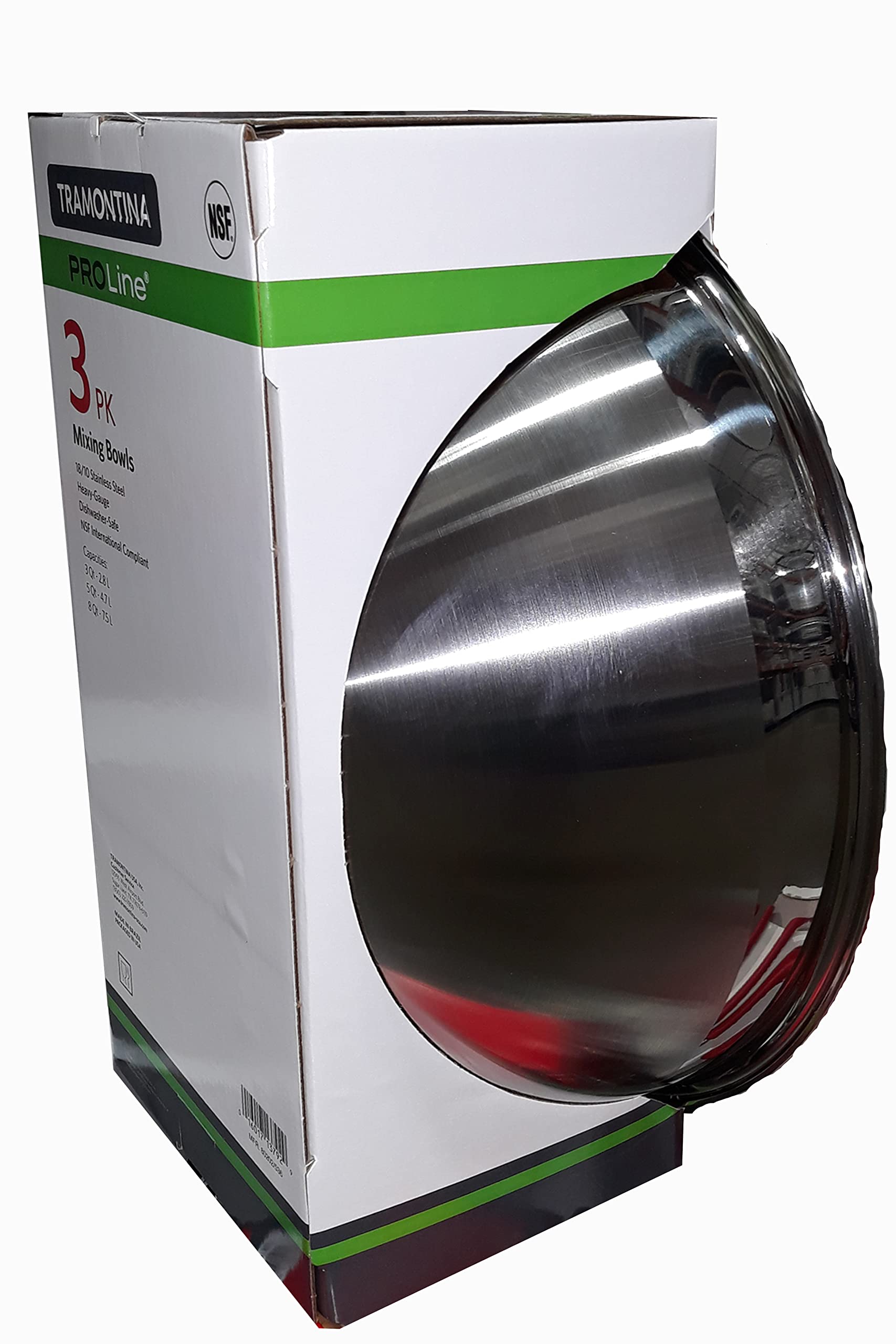 Tramontina ProLine 3 Pk Mixing Bowls 3 Qt 5 Qt 8 Qt