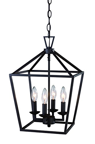 Trans Globe Imports 10264 ROB Transitional Four Light Pendant from Lacey collection in Bronze/Dark finish, 12.00 inches