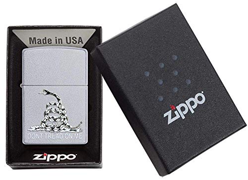 Zippo Don't Tread on Me Satin Chrome Pocket Lighter