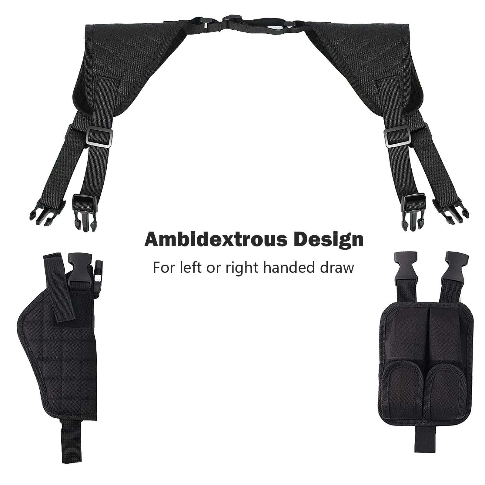 SZtac Shoulder Holster Vertical Gun Holster Universal Adjustable for Most Kinds of Pistols Black