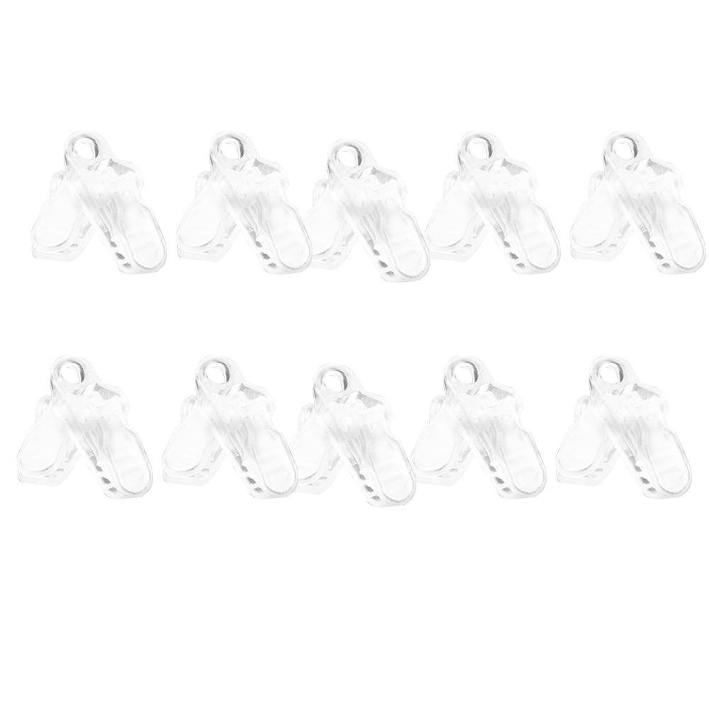 Tihebeyan 20 pcs Tent Tarp Clips,Heavy Duty Windproof Awning Poles Clamp Grip, Plastic Alligator Snaps for Camping, Tarps, Caravan, Transparent
