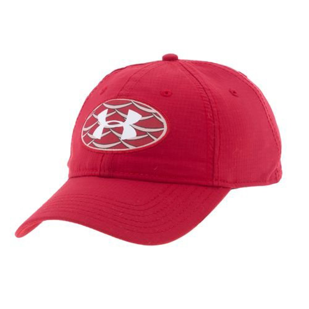 UA Men's Fish Scale Logo Adjustable Cap by Under Armour - Red