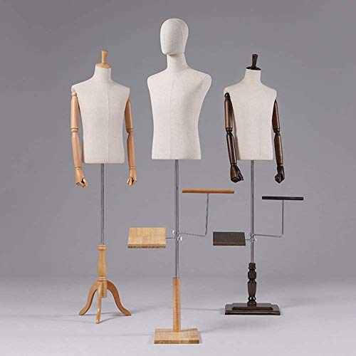 Tailors Dummy Male Mannequin Torso with Rectangular Base Trousers Rack and Shoes Holder| for Clothing Display Dressmakers Dummy