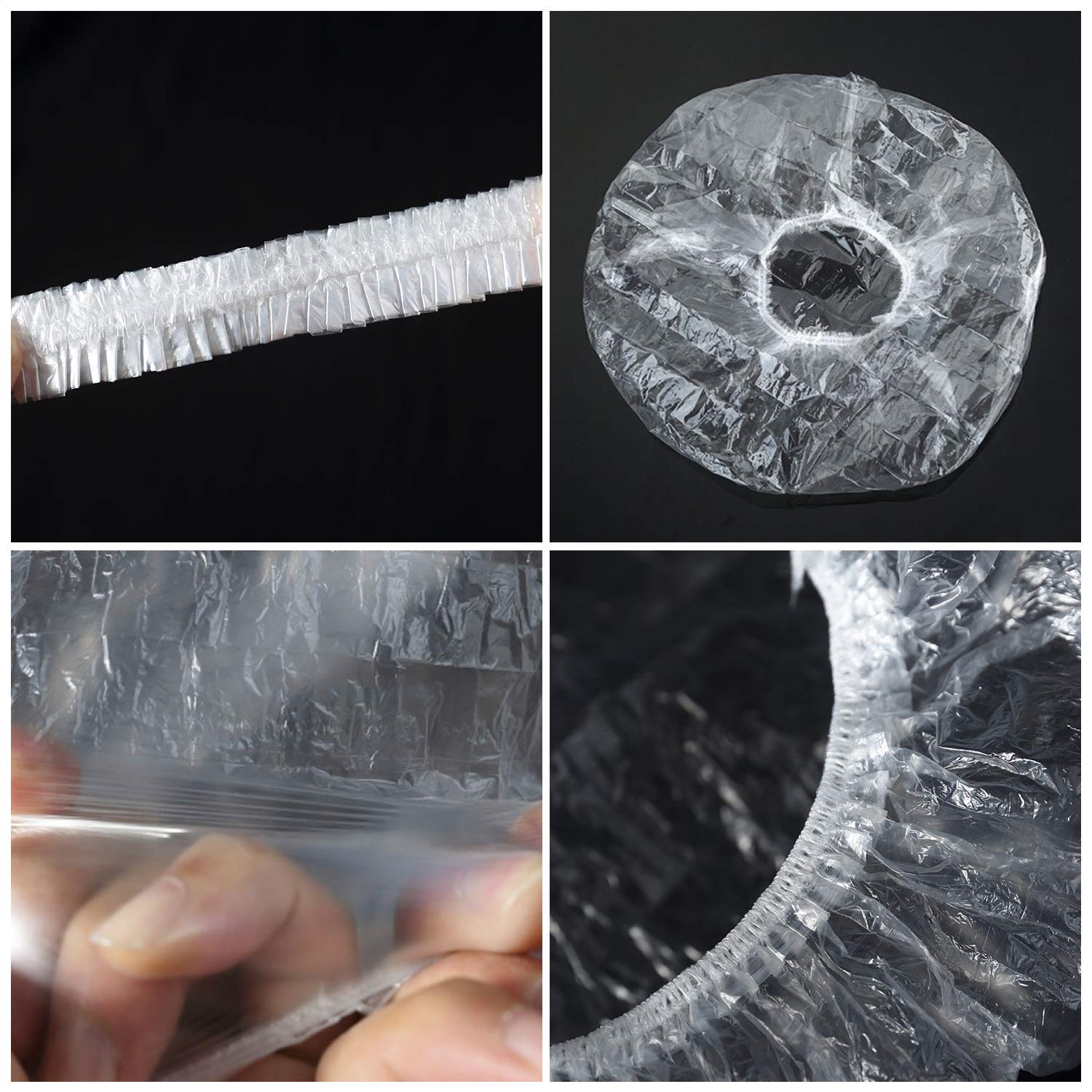 Vextronic Disposable Shower Caps 50PCS, Bath Caps Individually Wrapped Larger Thicker Plastic Hair Bath Caps, Waterproof Shower Cap for Women Men, Spa, Hair Salon, Home Use