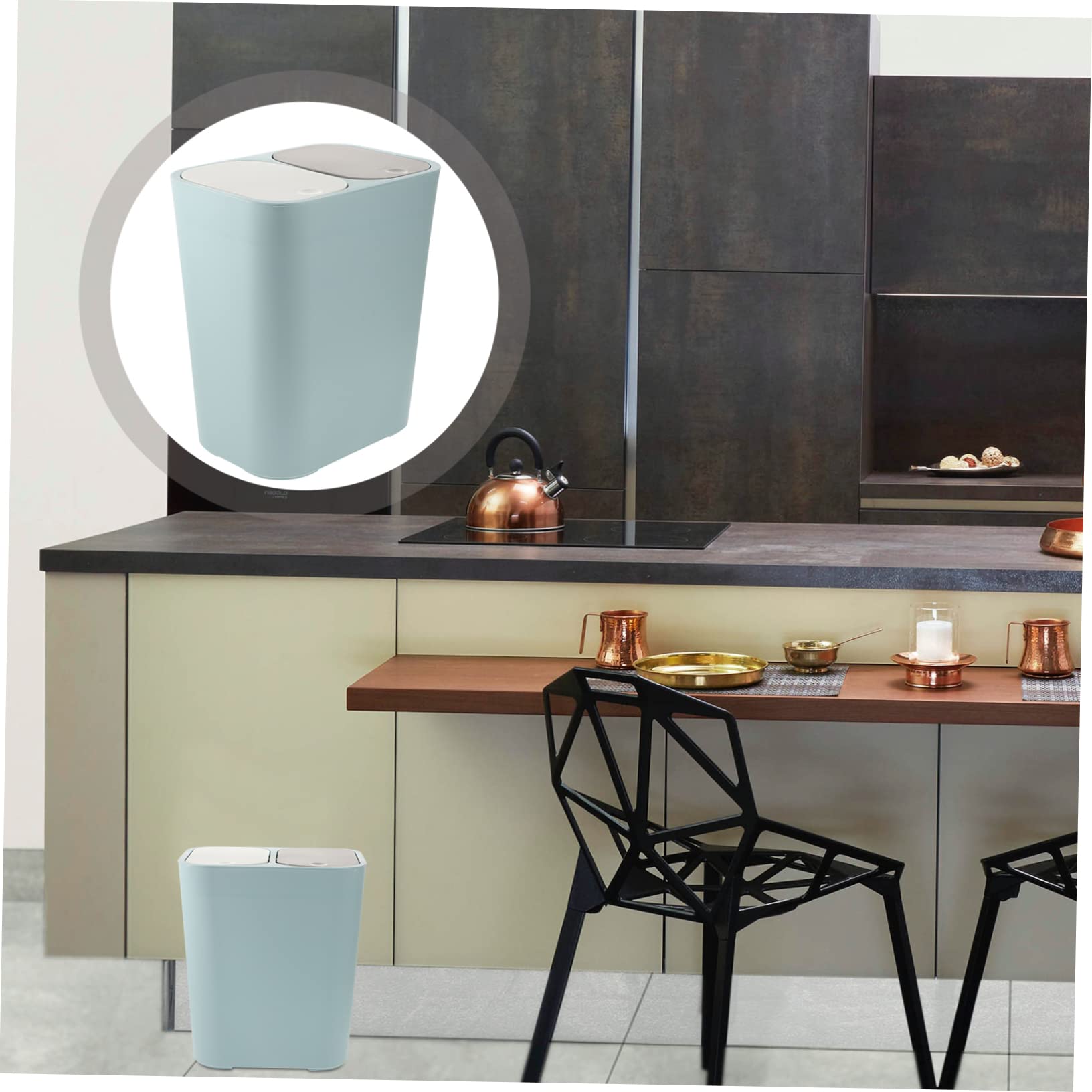 WATIIFUFU Sorting Trash can Dual Garbage bin Recycle bin with lid Kitchen Waste Container Rubbish Basket Kitchen Waste bin Garbage Pail Waste Paper Basket Trash Bucket pp Shanghai Household