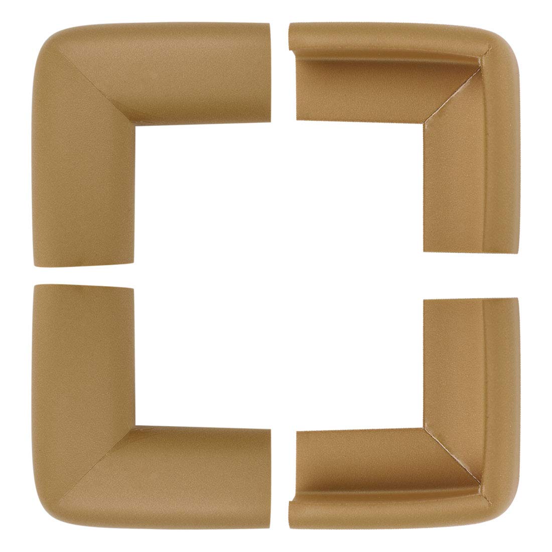 uxcell 4pcs Furniture Corner Cushions, Foam Table Desk Cabinet Cover Eoney Corner Guards Protectors Bumper Brown