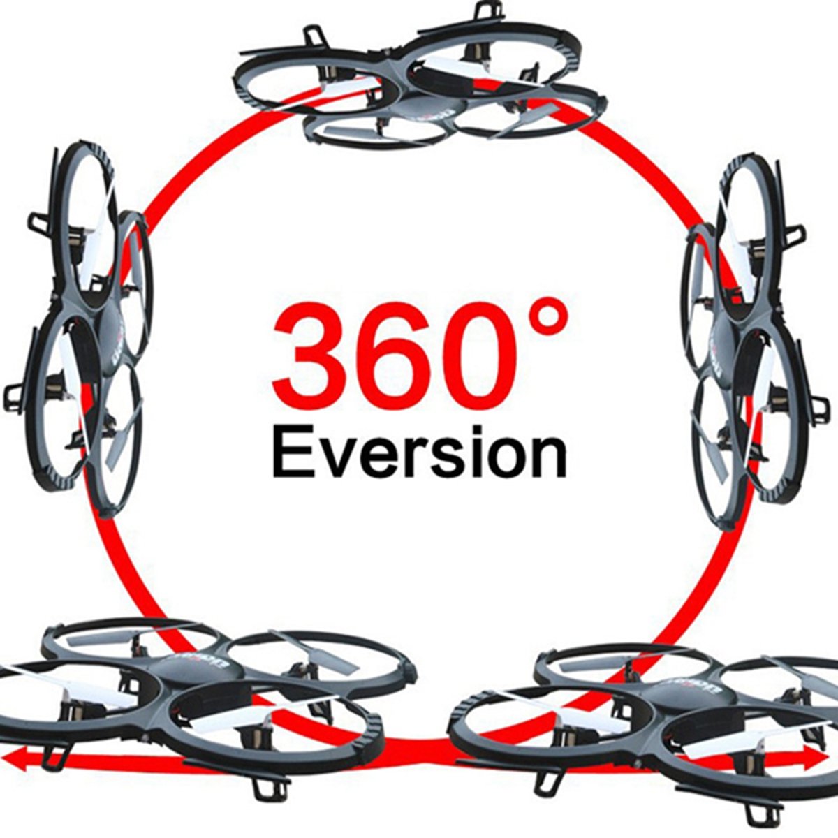 UDI U818A-HD 2.4GHz 4 CH 6 Axis Headless RC Quadcopter w/ HD Camera, Extra Battery