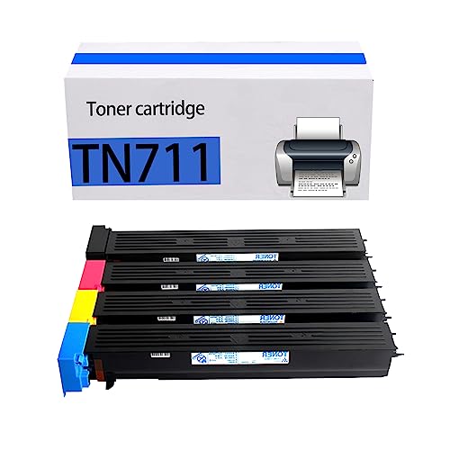 YAMABO TN711K TN711C TN711M TN711Y Toner Cartridge Suitable for Konica Minolta C654 C754 1set
