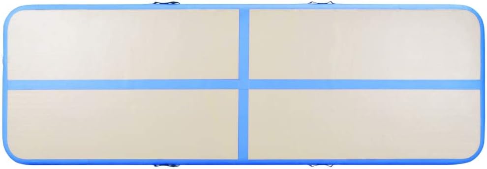vidaXL Inflatable Gymnastics Mat with Pump 236.2"x39.3"x3.9" PVC Blue