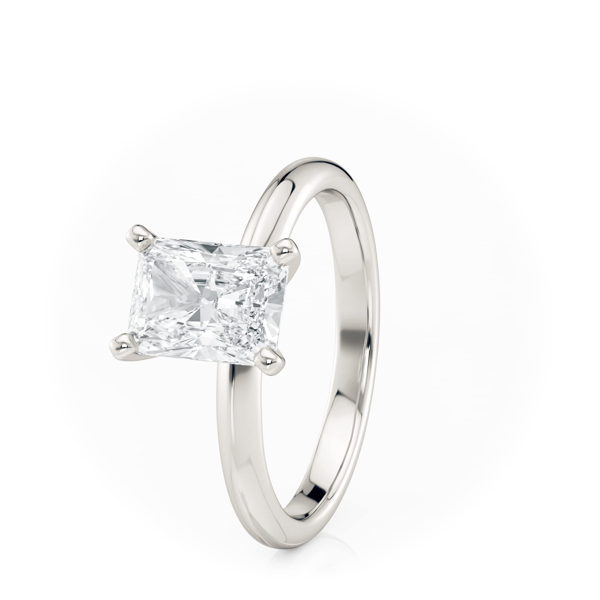 yadav diamonds and jewelry 1.00 Carat | IGI Certified Lab Grown Diamond Solitaire Engagement Ring | Radiant Rectangle Cut | 14k White Gold | G-H, VS1-VS2, CCTW | Size 7