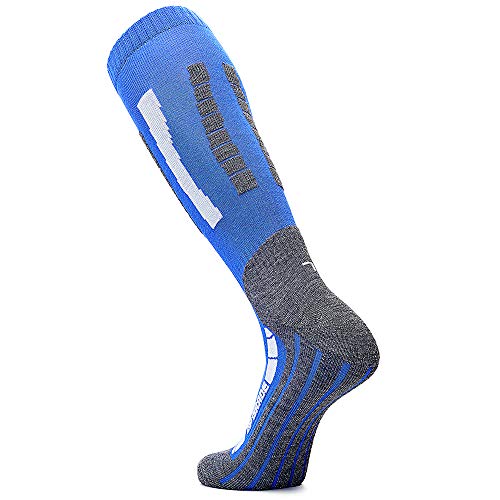 UGUPGRADE Ski Socks Merino Wool High Performance Warmth Snowboard Socks for Winter Outdoor Men Women Kids, Grayblue(2 Pair), Medium