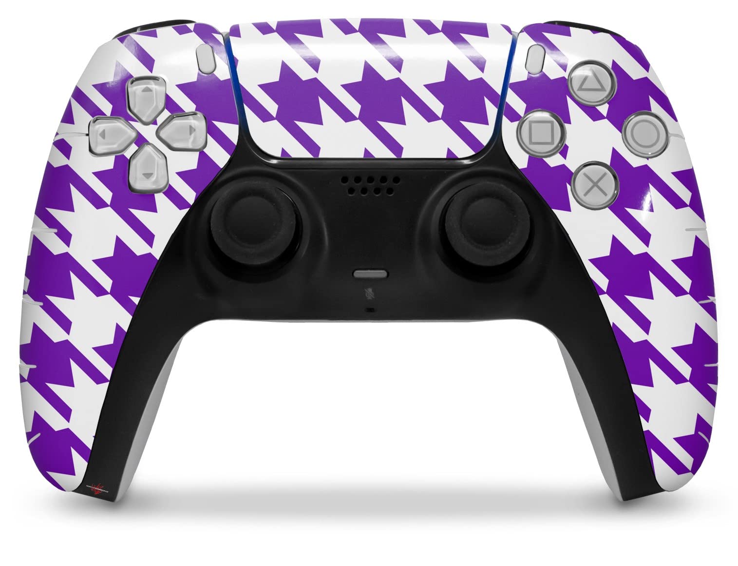 WraptorSkinz Skin Wrap compatible with Sony PS5 DualSense Controller Houndstooth Purple (CONTROLLER NOT INCLUDED)